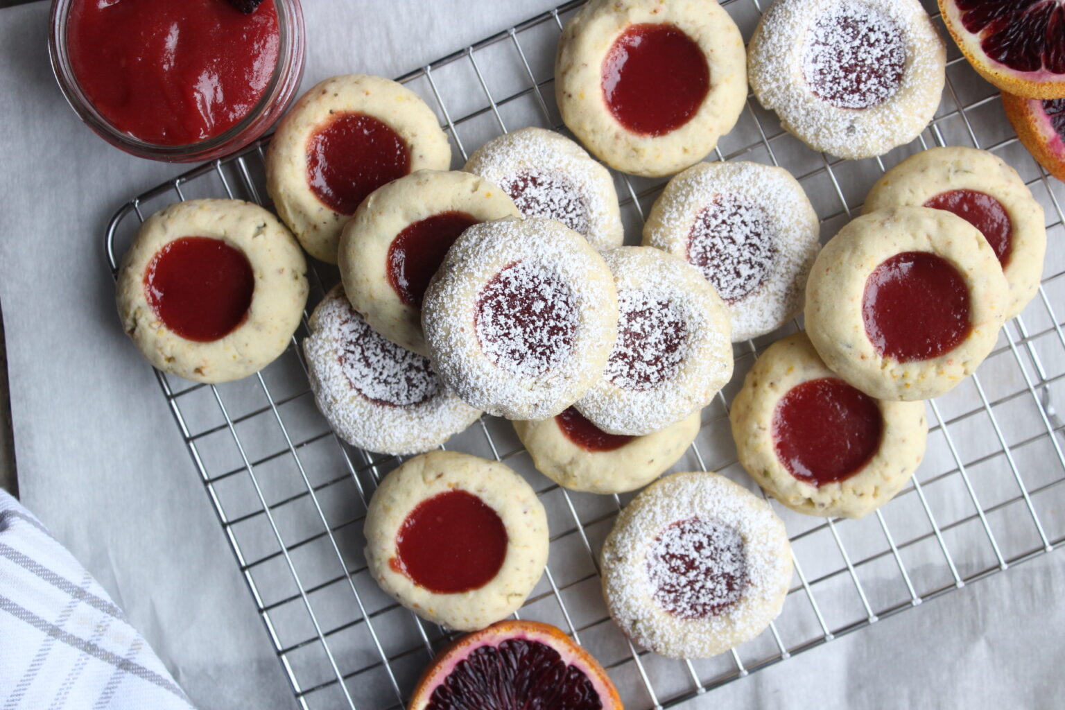 Blood Orange Thumbprint Cookies - Sunshine Texas Cookies
