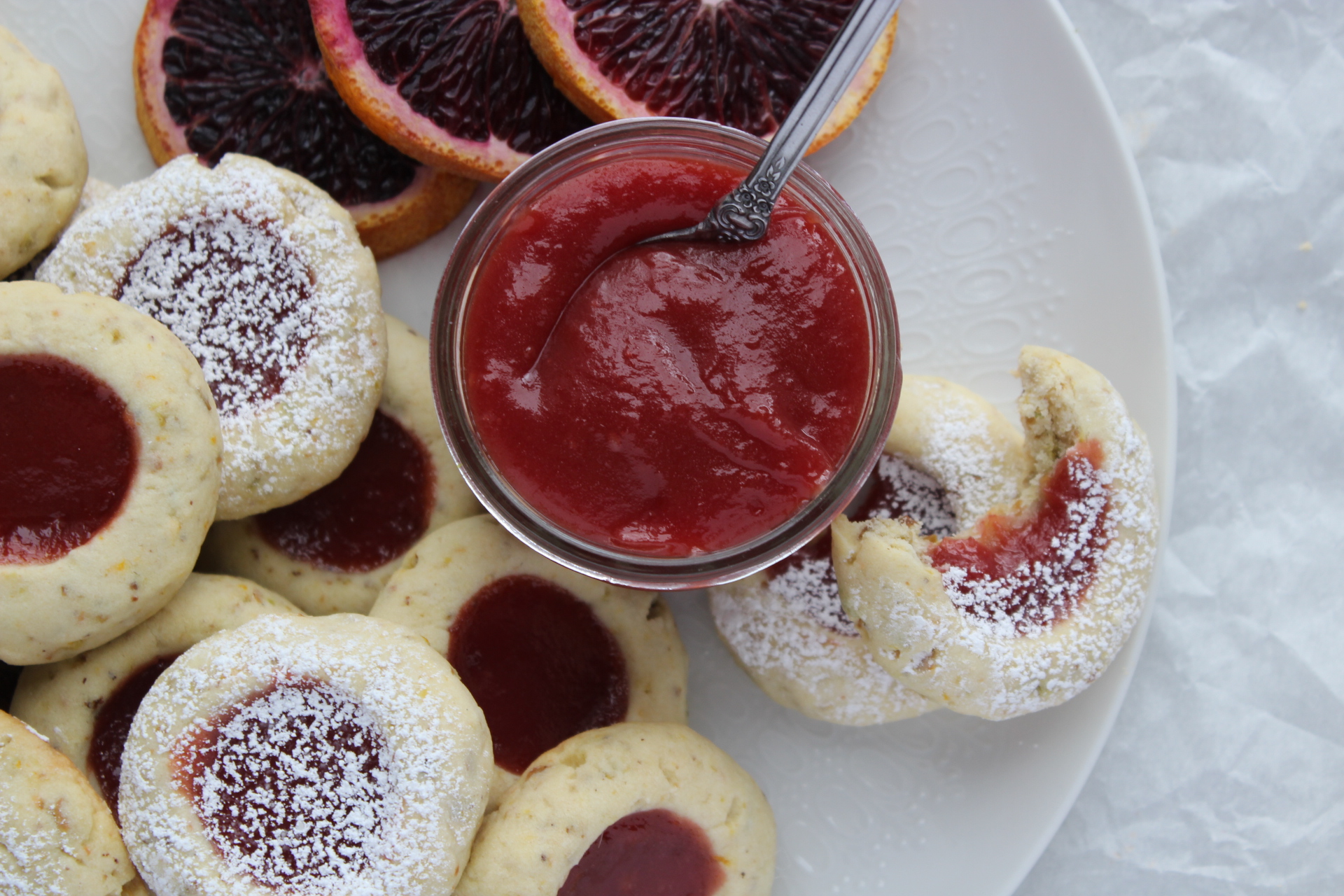 Blood Orange Thumbprint Cookies - Sunshine Texas Cookies